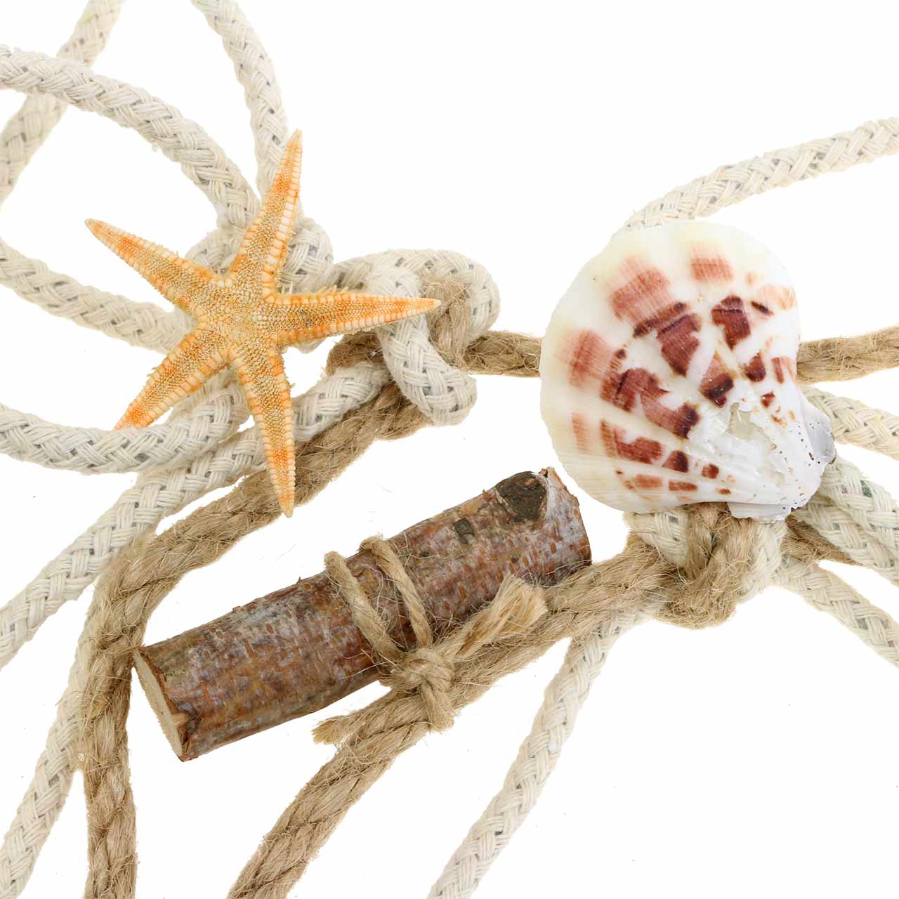 Floristik24.nl Maritiem decoratie visnet met schelpen naturel 400 × ...