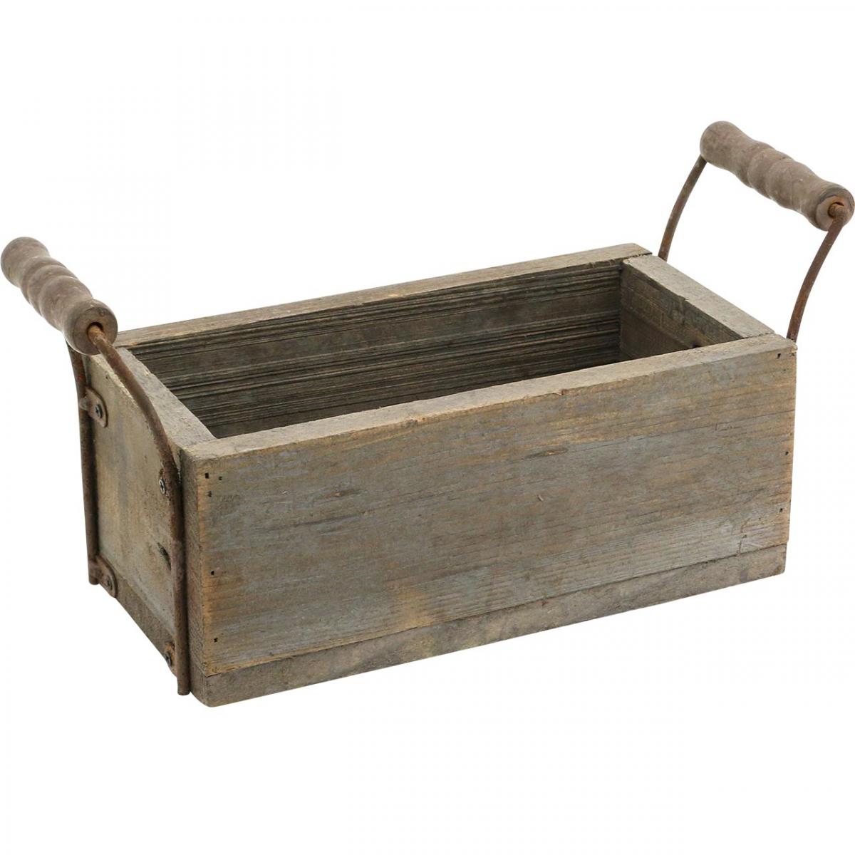 Floristik24.nl Planter, decoratieve doos, houten kist met handvatten ...