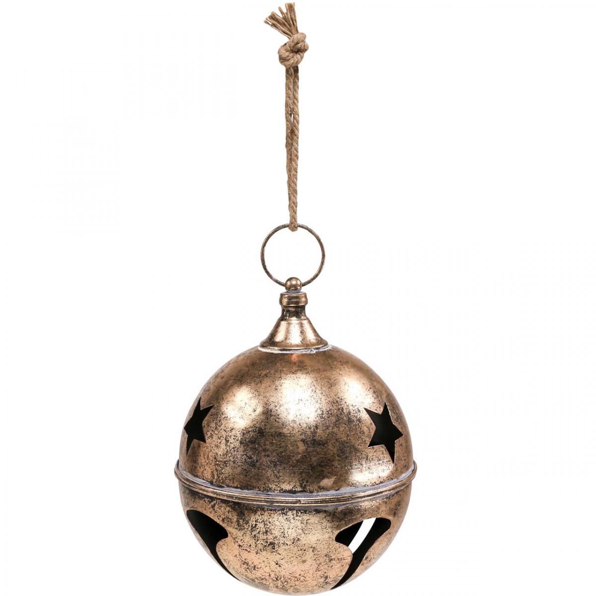Floristik24.nl Vintage decoratieve bal kerstbel klem XXL Ø25cm-06869