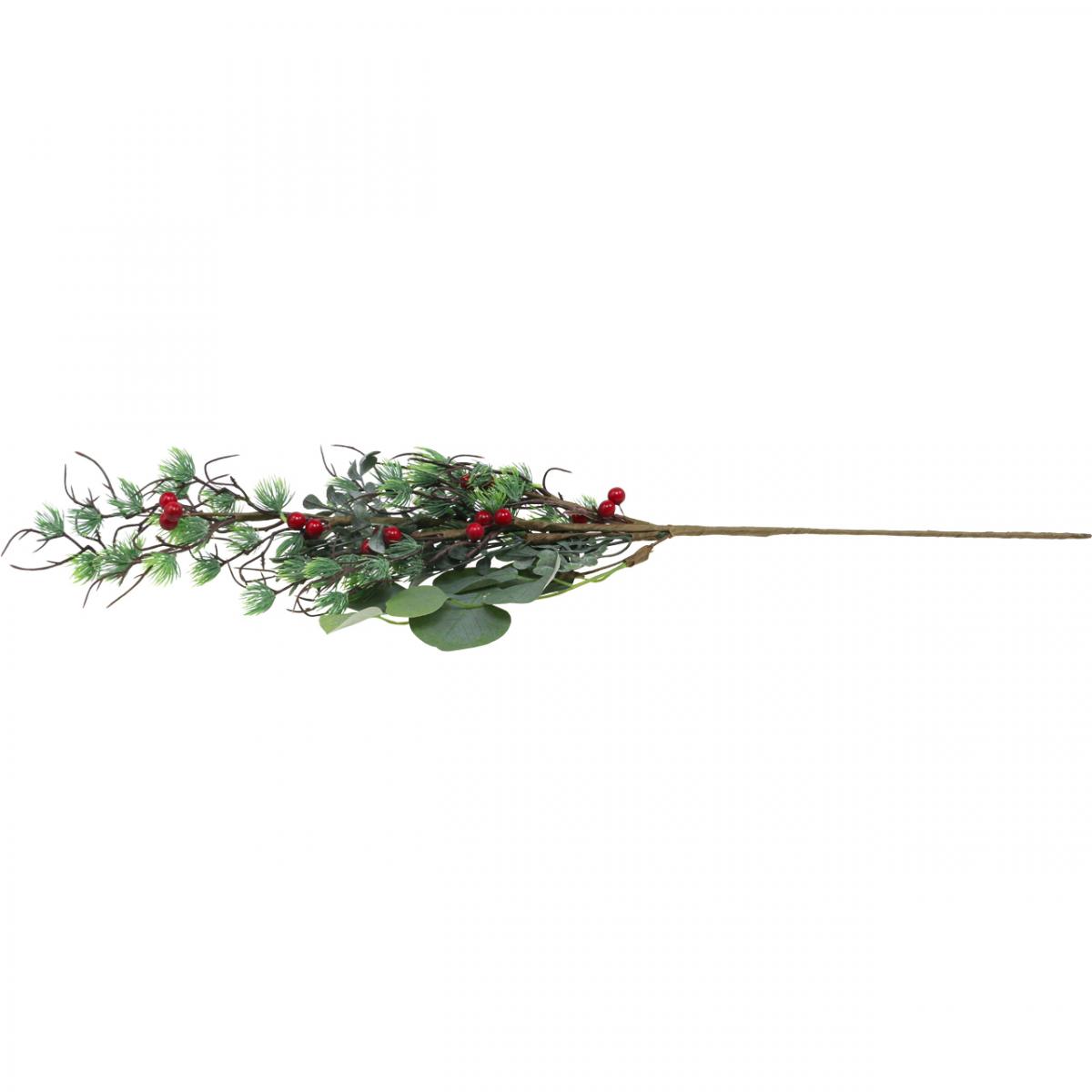 Floristik24.nl Kersttak kunst groen rode bessen decoratie 70cm-05822
